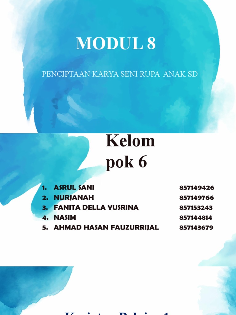 Kelompok 6 - Modul 8 Penciptaan Karya Seni Rupa Anak SD | PDF