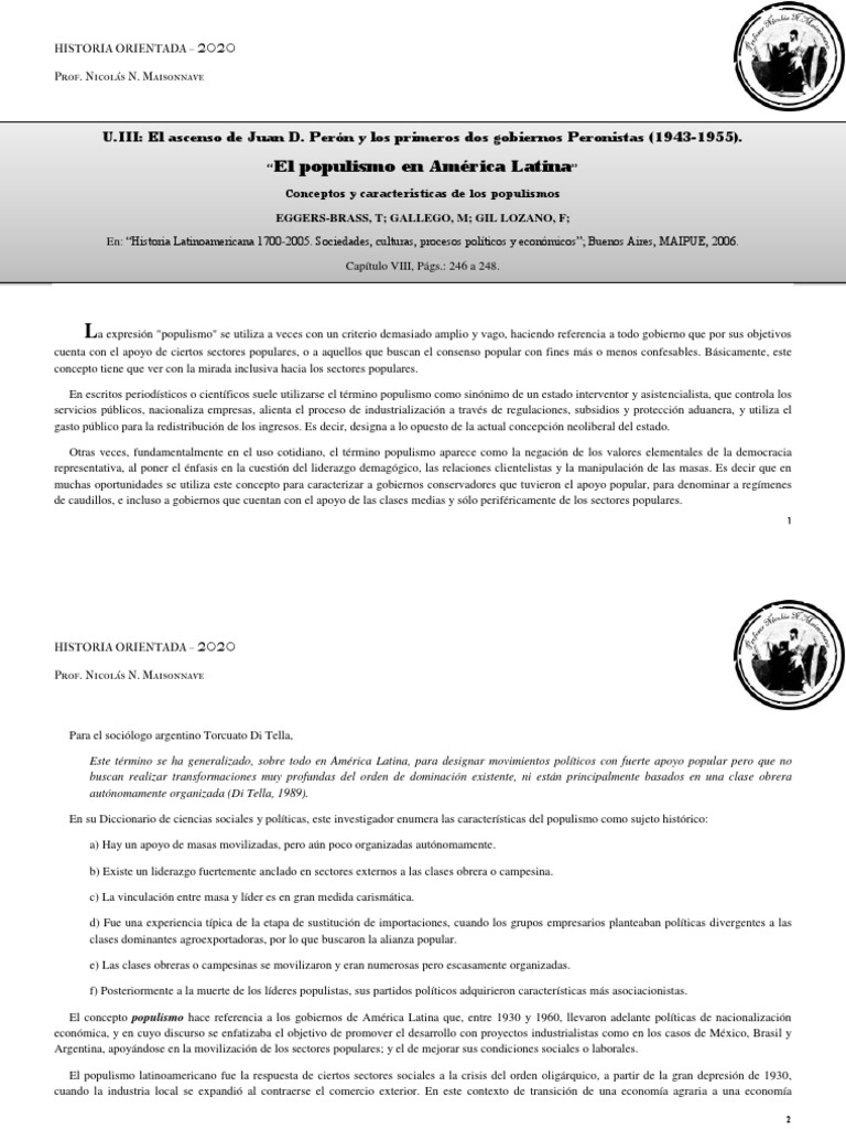 U III. - El Populismo en America Latina - Eggers Et Al. | Descargar ... U III. - El Populismo en America Latina - Eggers Et Al. | Descargar ...