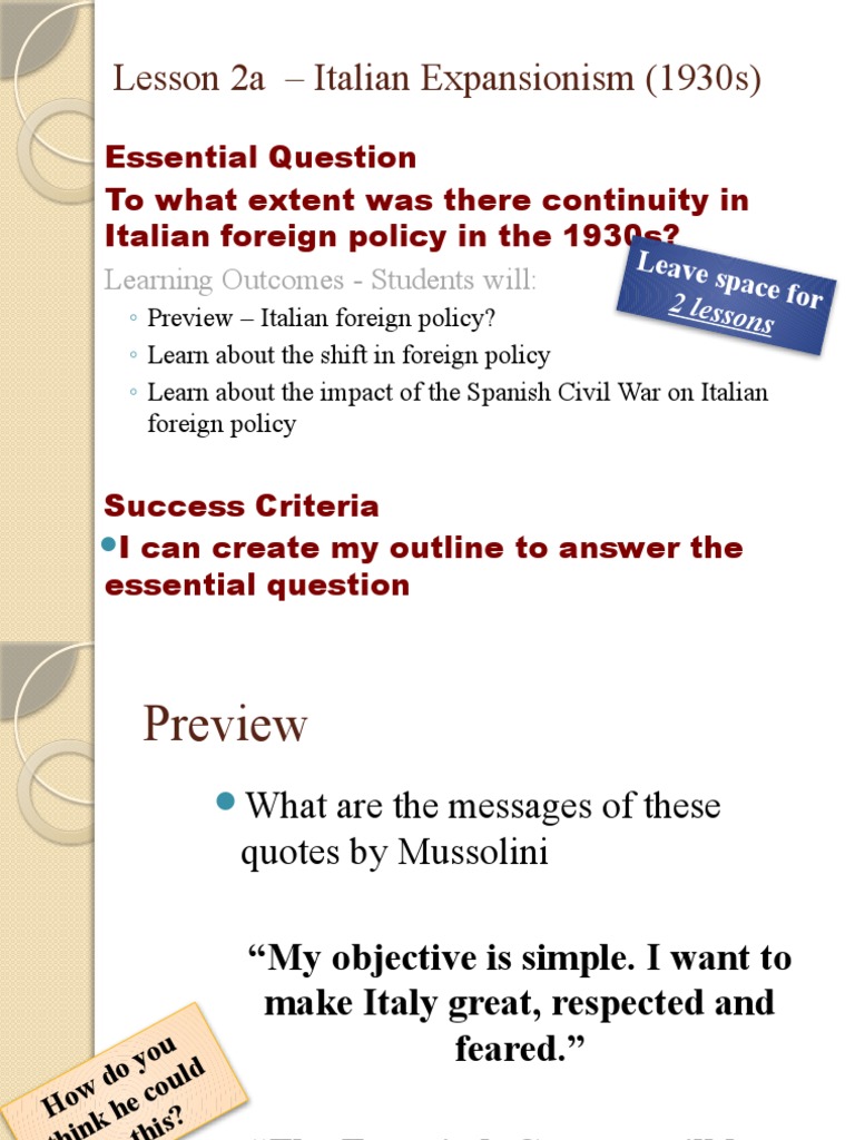 2_italian_expansionism_1930s | PDF | Benito Mussolini | Adolf Hitler