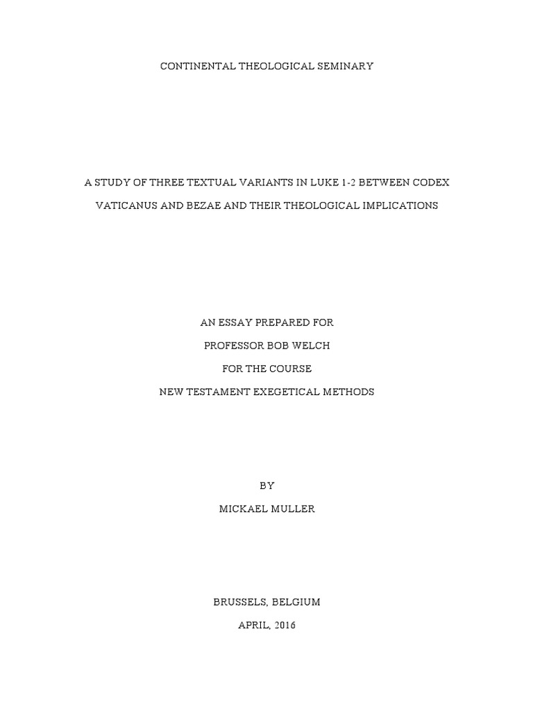 A Study of Three Textual Variants in Luk | PDF | Gospel Of Luke | Prophecy