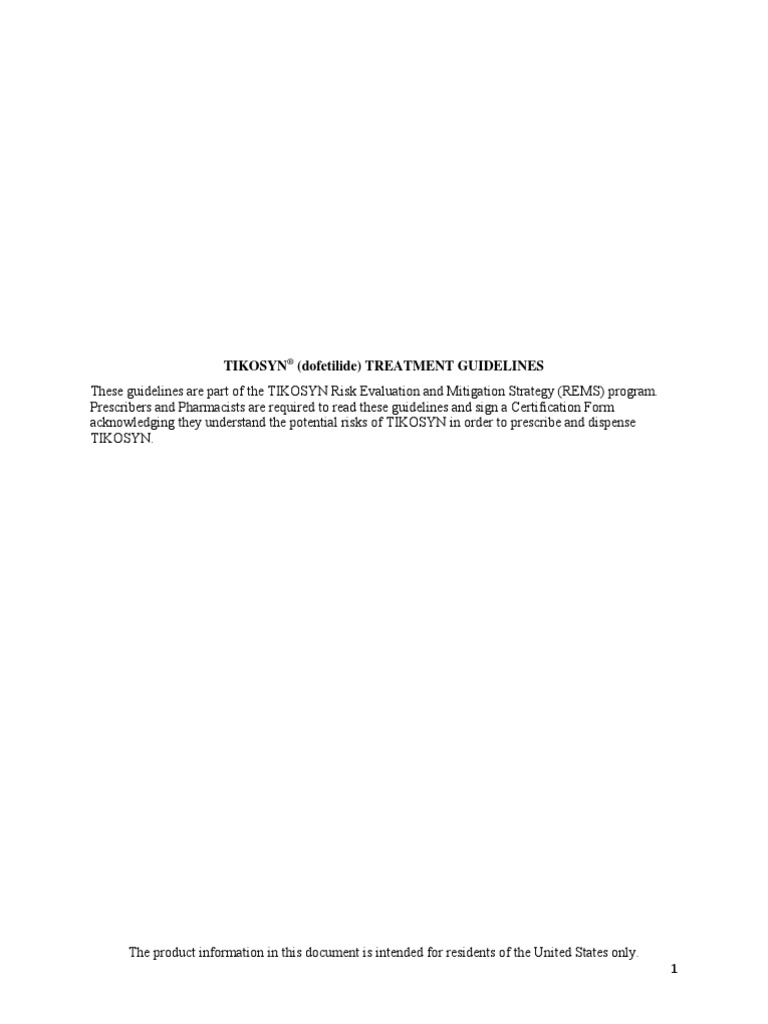 TIKOSYN Treatment Guidelines | PDF | Drugs | Pharmacology