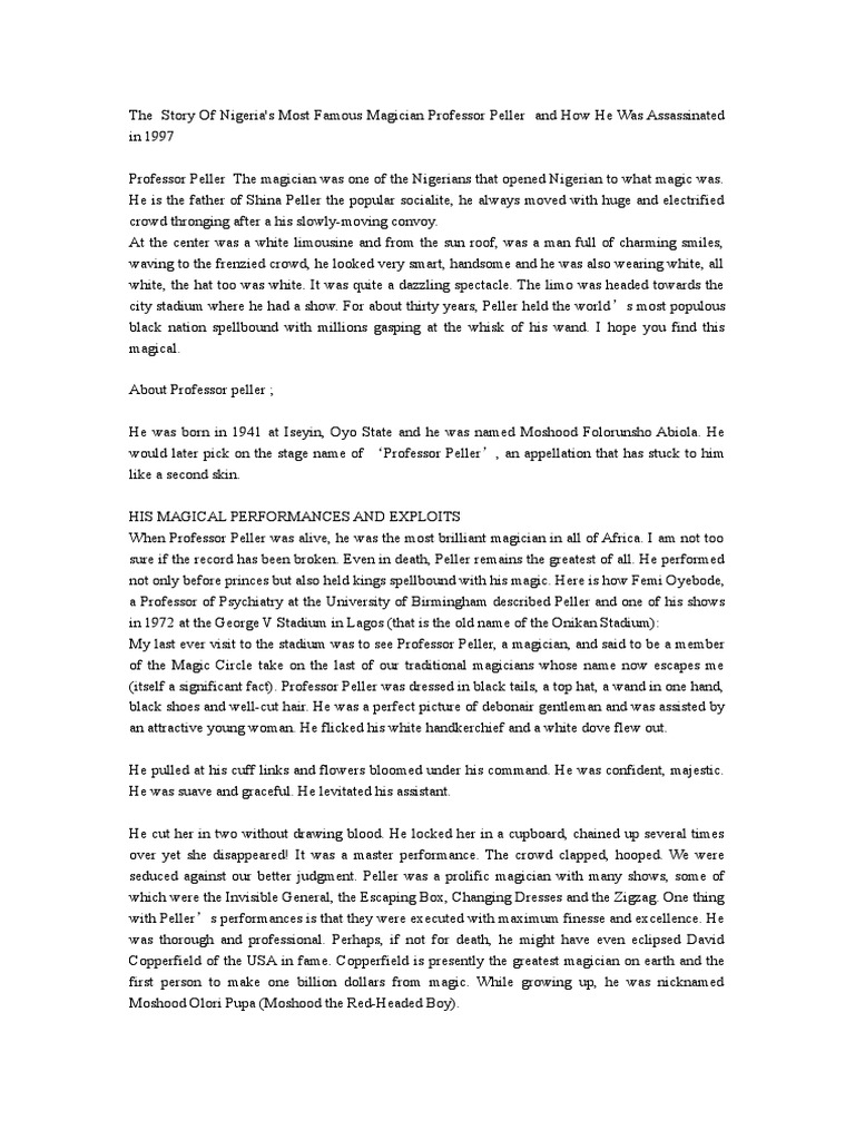Professor Pelliar | PDF