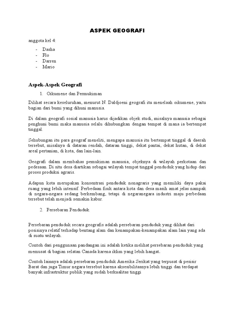 Aspek Geografi | PDF