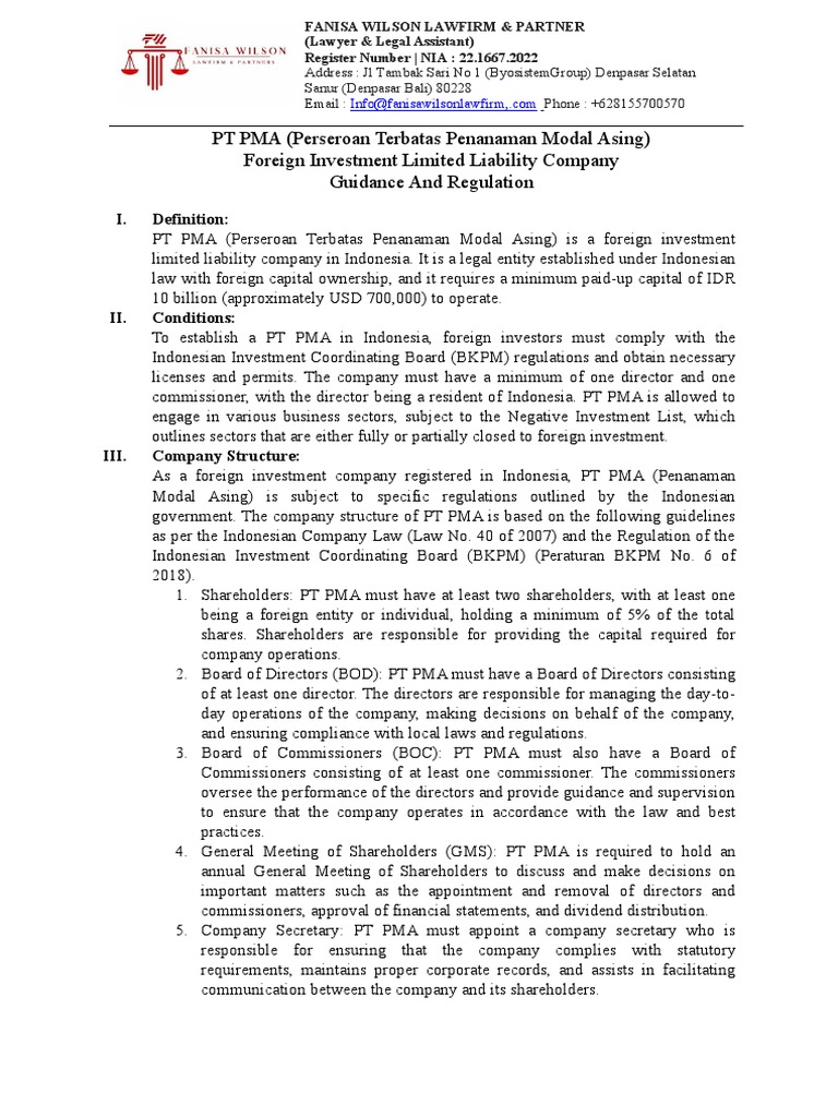 PT Pma Guidance and Regulation | PDF | Taxes | Indonesian Rupiah