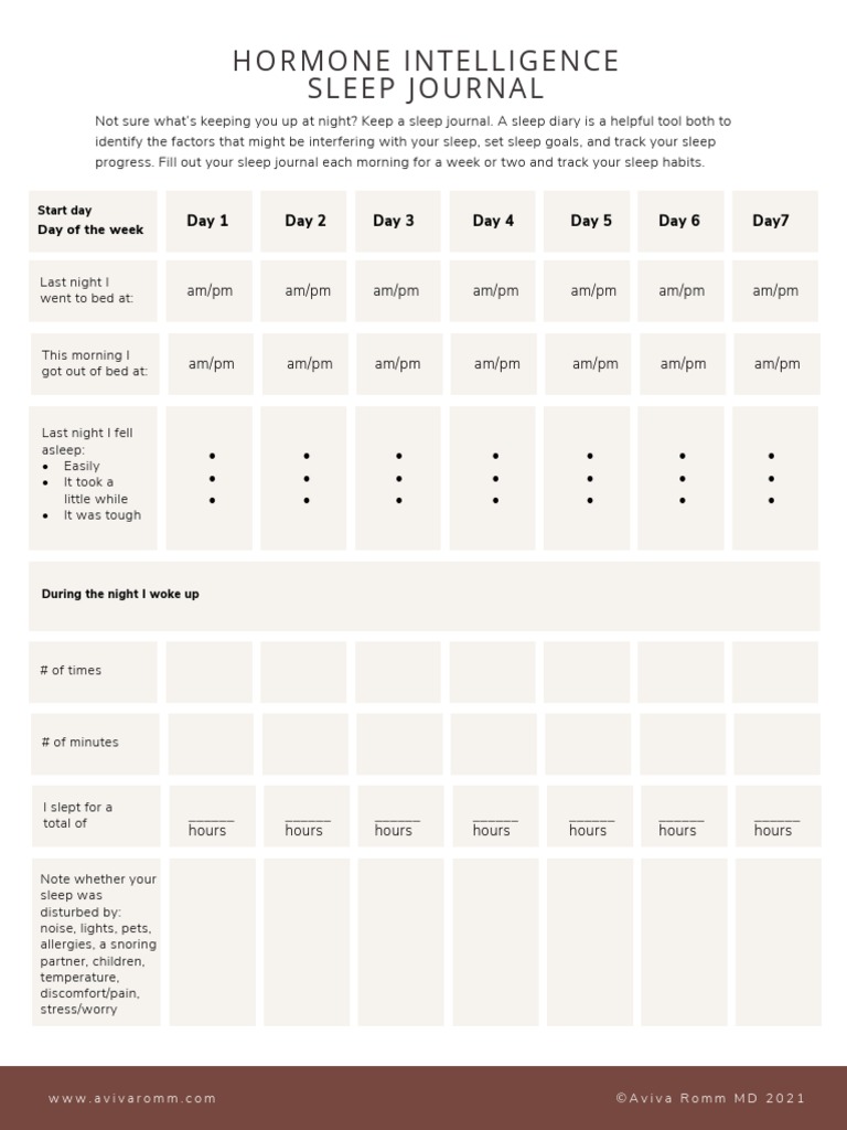 Sleep Journal | PDF