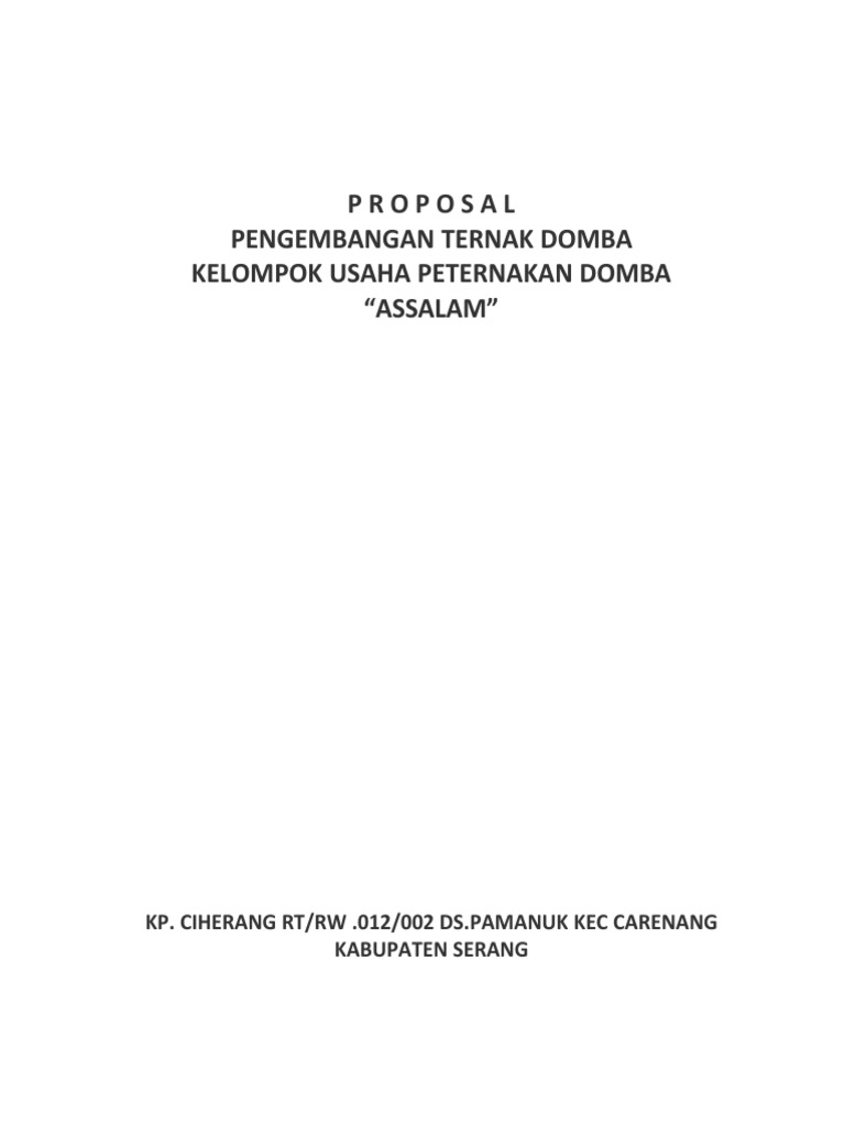 Contoh Proposal Ternak Domba | PDF