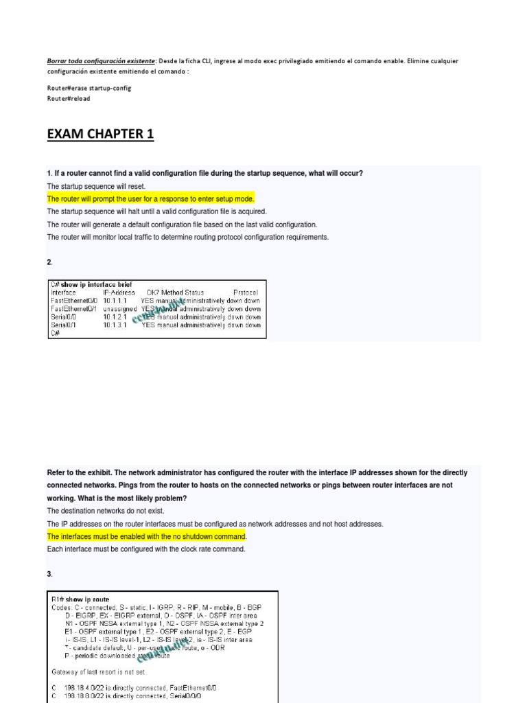Exam Chapter 1 | PDF | Router (Computing) | Computer Network
