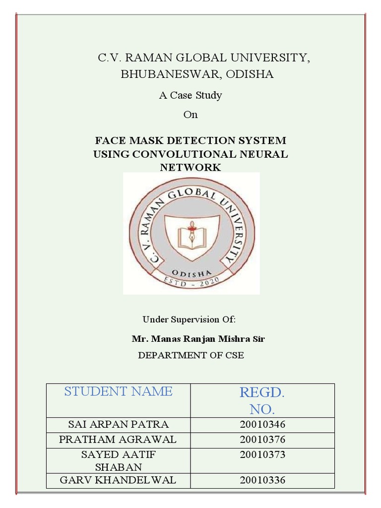 Face Mask Detection System Using Convolutional Neural Network Pdf Deep Learning Artificial