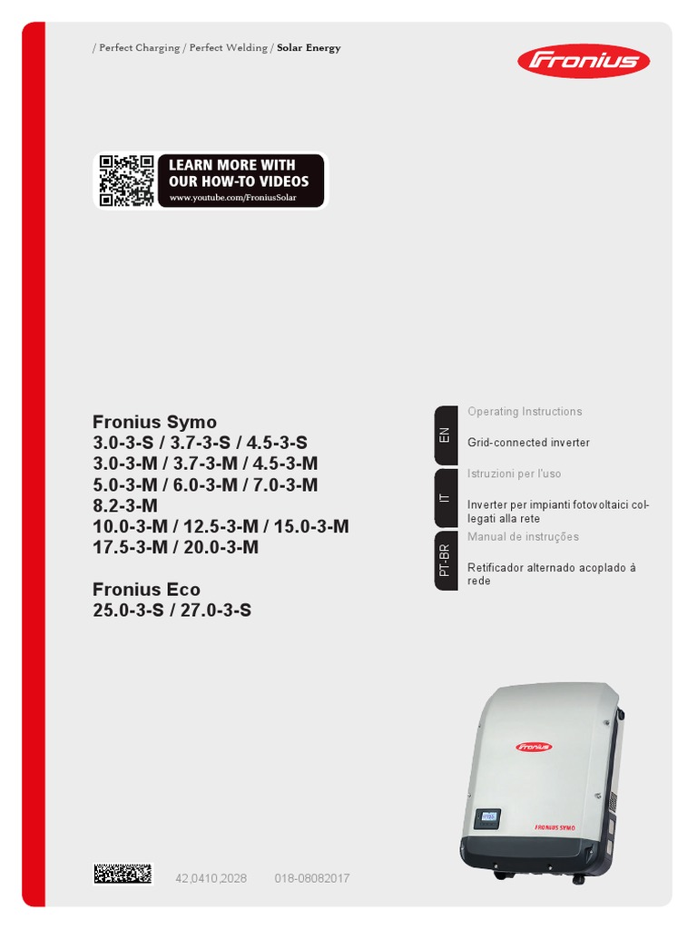 Fronius Symo Inverter Operating Manual | PDF | Fuse (Electrical ...