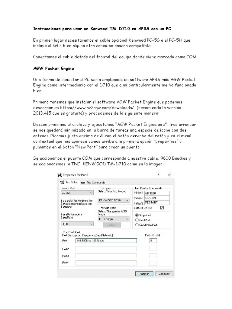 APRS Con Kenwood TM-D710 | PDF | Familias de sistemas operativos ...
