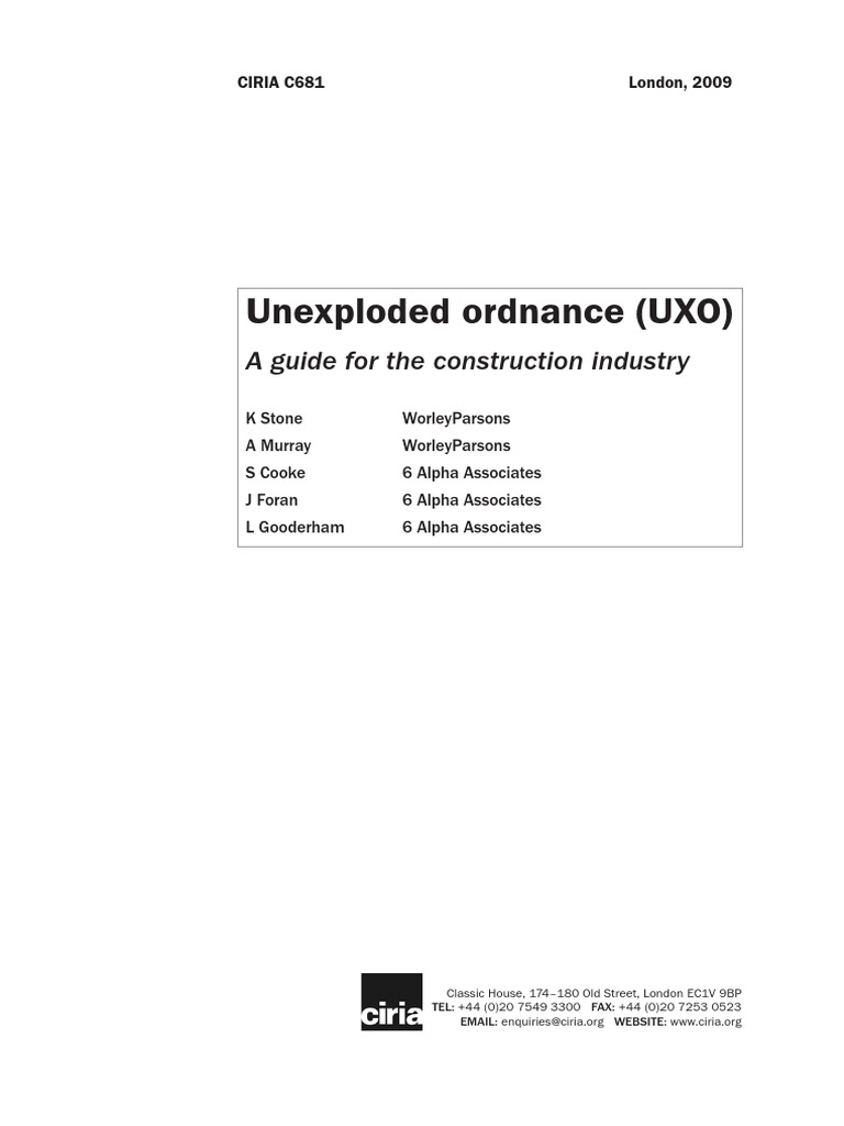 Unexploded Ordnance (UXO) : A Guide For The Construction Industry | PDF ...