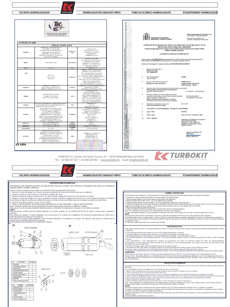 Exhaust System Assembly Guide | PDF | Vehicle Technology | Mechanical Engineering