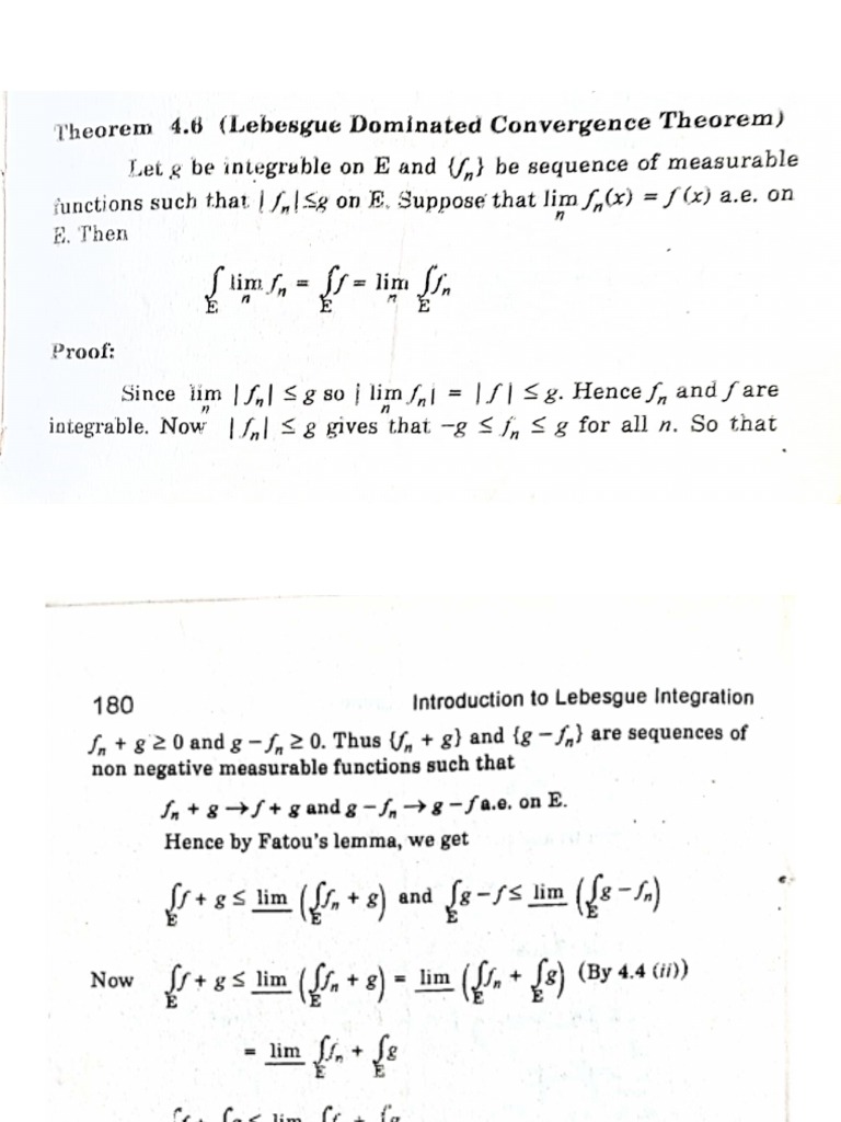 Lebesgue Dominated Convergence Theorem and Generalized Form | PDF