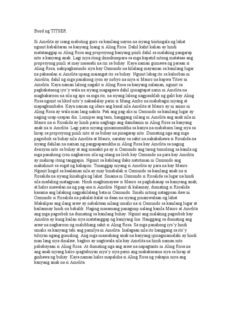 Buod NG TITSER | PDF