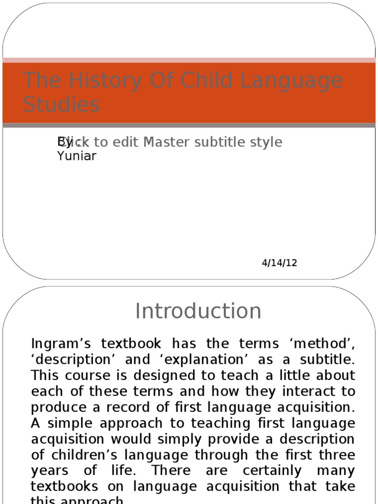 The History of Child Language Studies | PDF | Language Acquisition ...