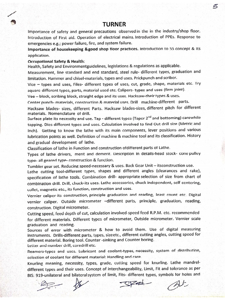 TURNER ITI Syllabus | PDF