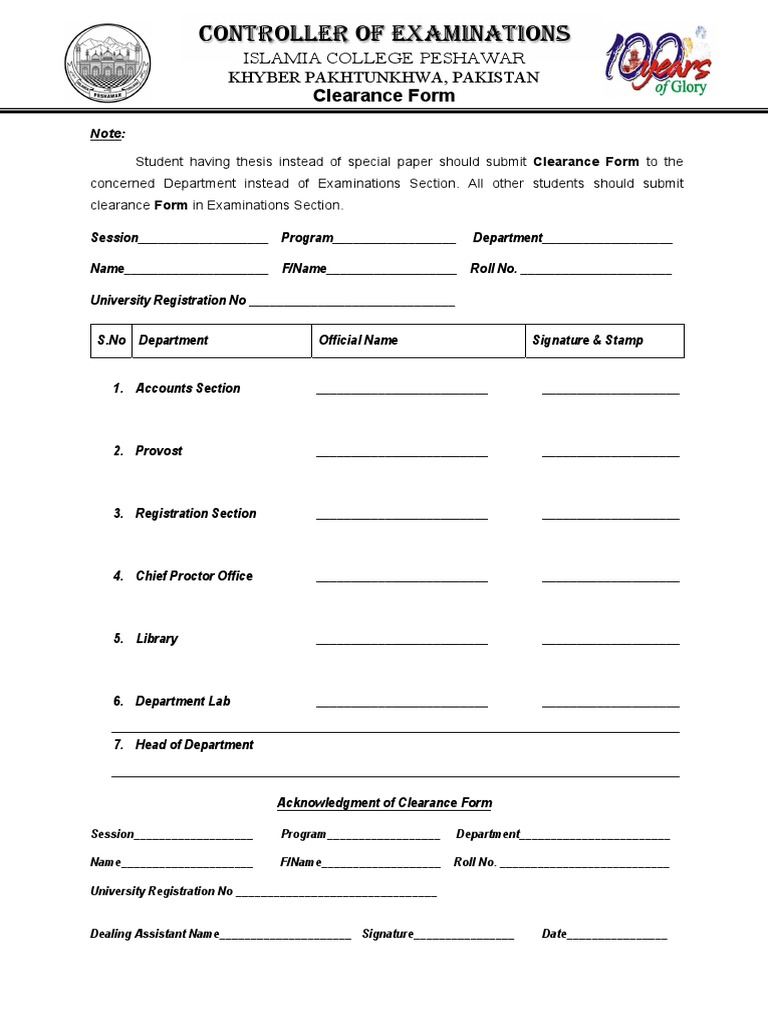 ICP Student Clearance Form (2022) | PDF | Career & Growth