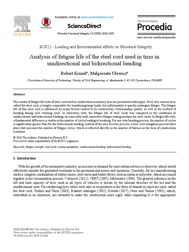 Kruzel 2018 | PDF | Strength Of Materials | Fatigue (Material)