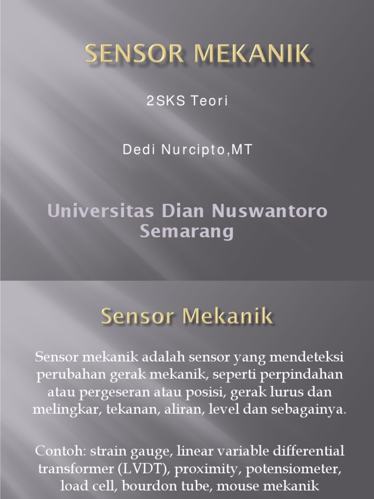 Sensor Mekanik dan Prinsip Kerjanya | PDF | Sains & Matematika