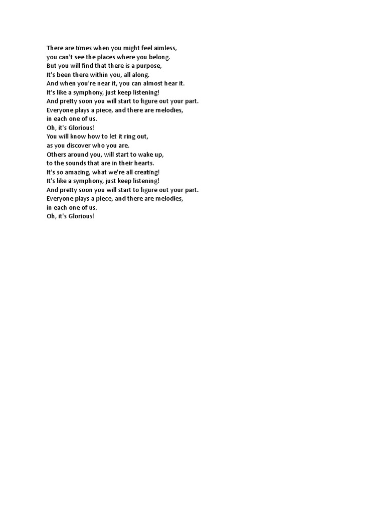 Glorious Lyrics | PDF