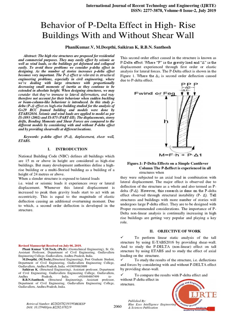 High-Rise P-Delta Effect Analysis | PDF | Buckling | Mechanical Engineering