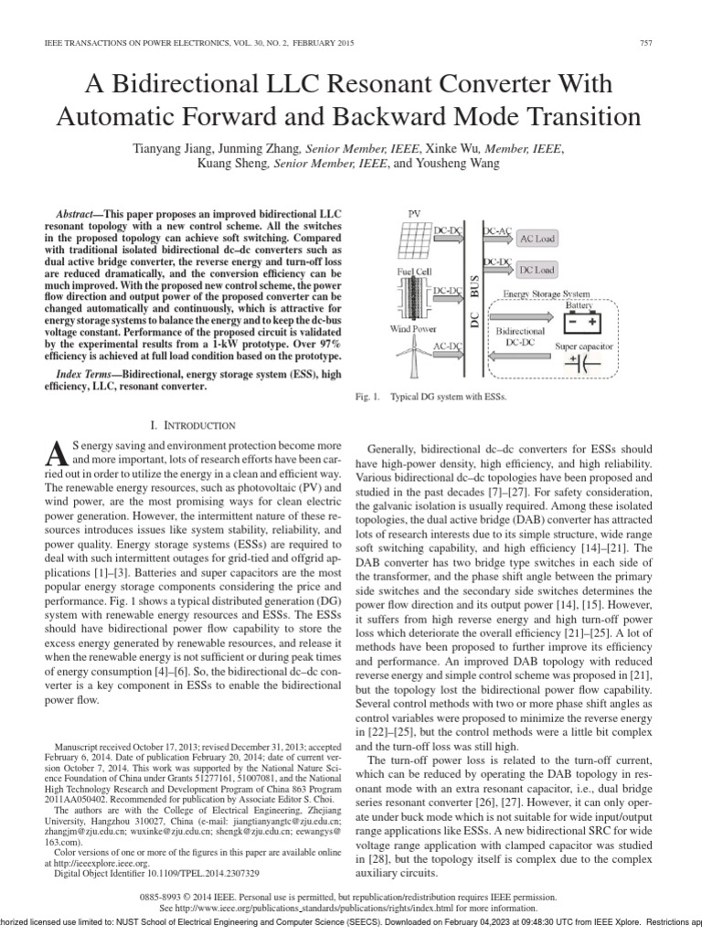 A Bidirectional LLC Resonant Converter With Automatic Forward and Backward Mode Transiti | PDF ...