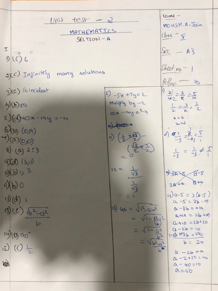 Moksh Jain - Maths Ut2 | PDF