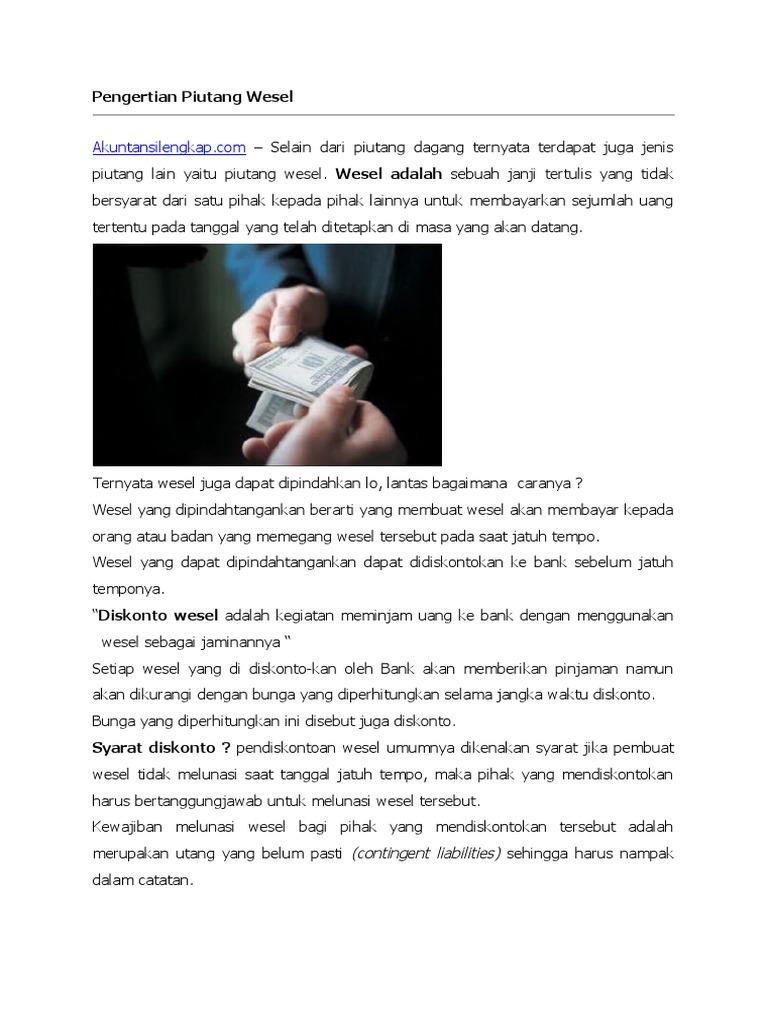 Modul Piutang Wesel | PDF