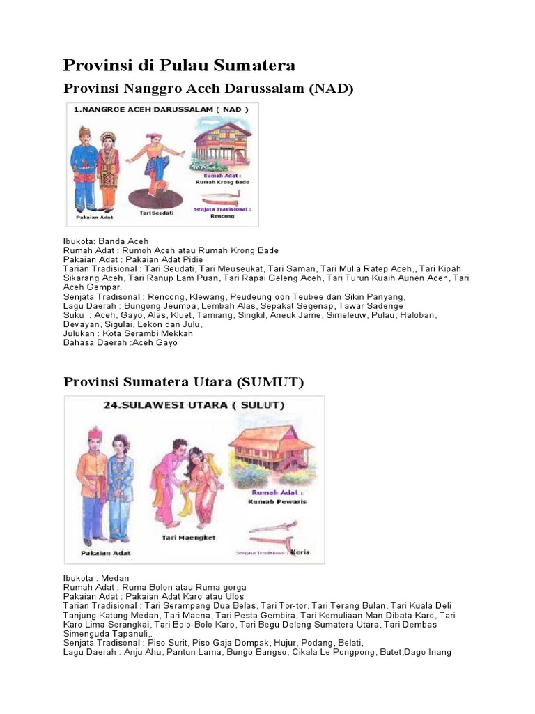 Provinsi di Pulau Sumatera | PDF | Griya & Taman