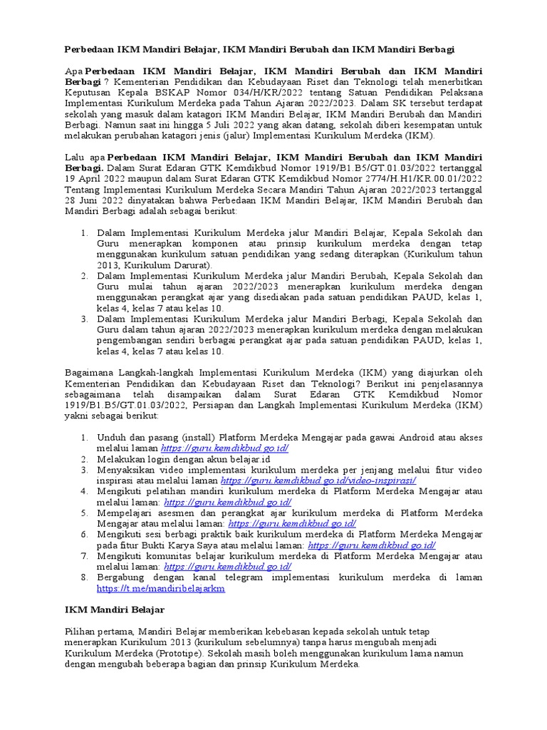 Perbedaan IKM Mandiri Belajar | PDF | Bisnis