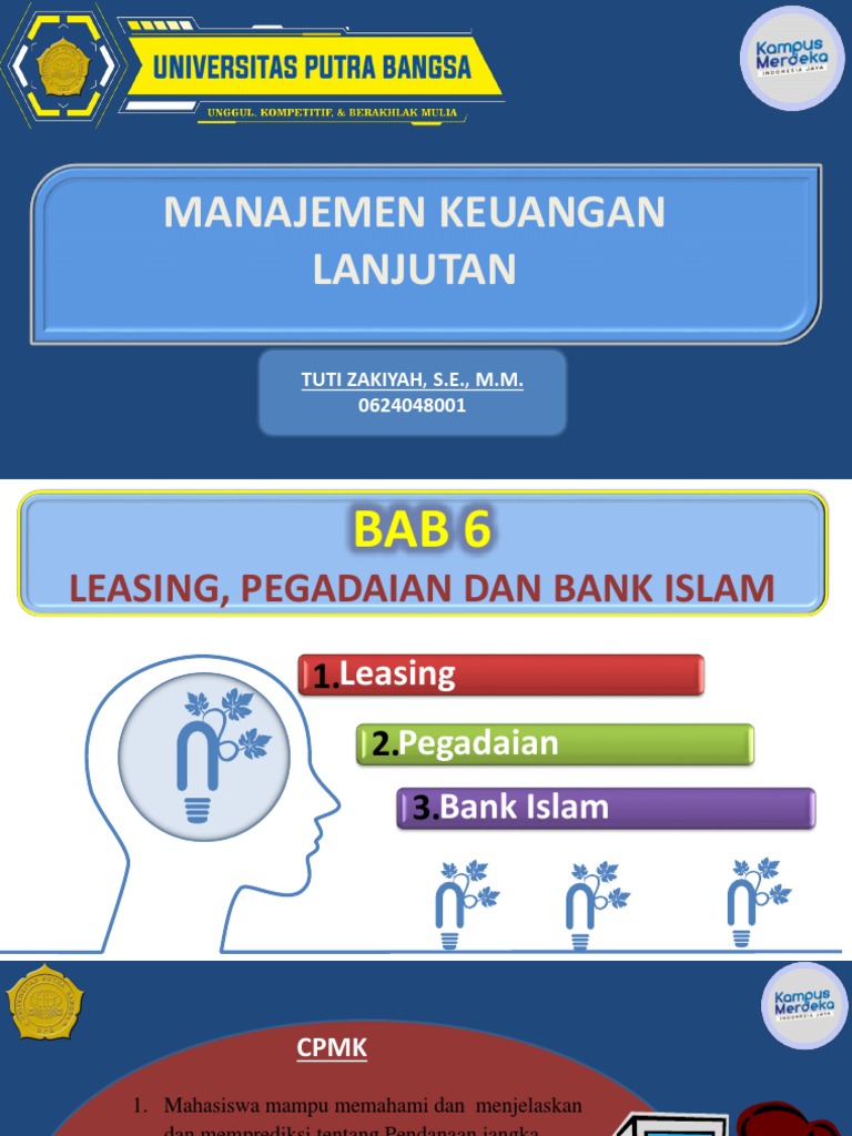 Bab 8. MKL - Leasing Pegadaian Dan Bank Islam-Dikompresi | PDF | Pengelolaan Keuangan & Uang