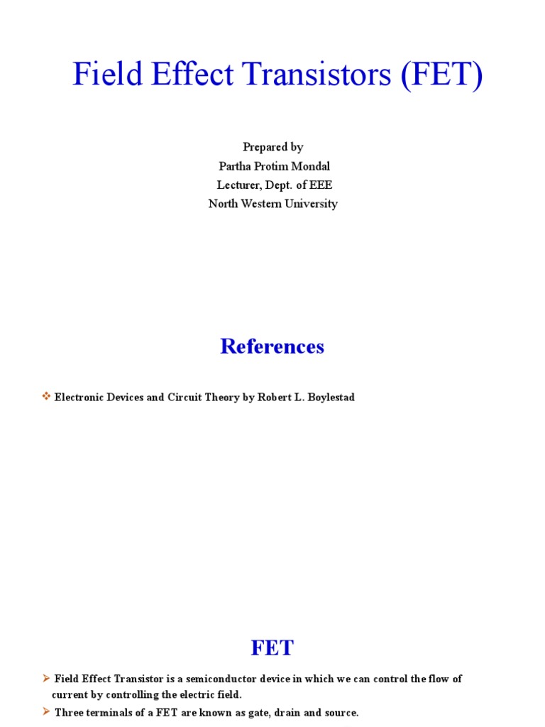Understanding Field Effect Transistors | PDF | Science & Mathematics