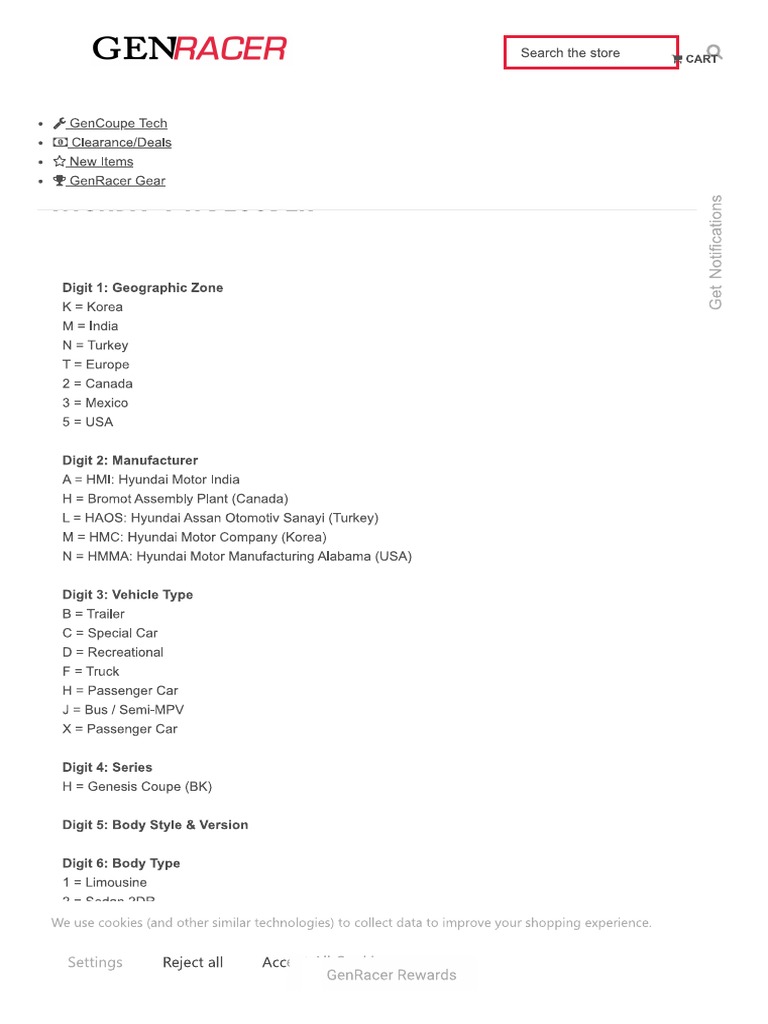 Vin Decoder Hyundai | PDF