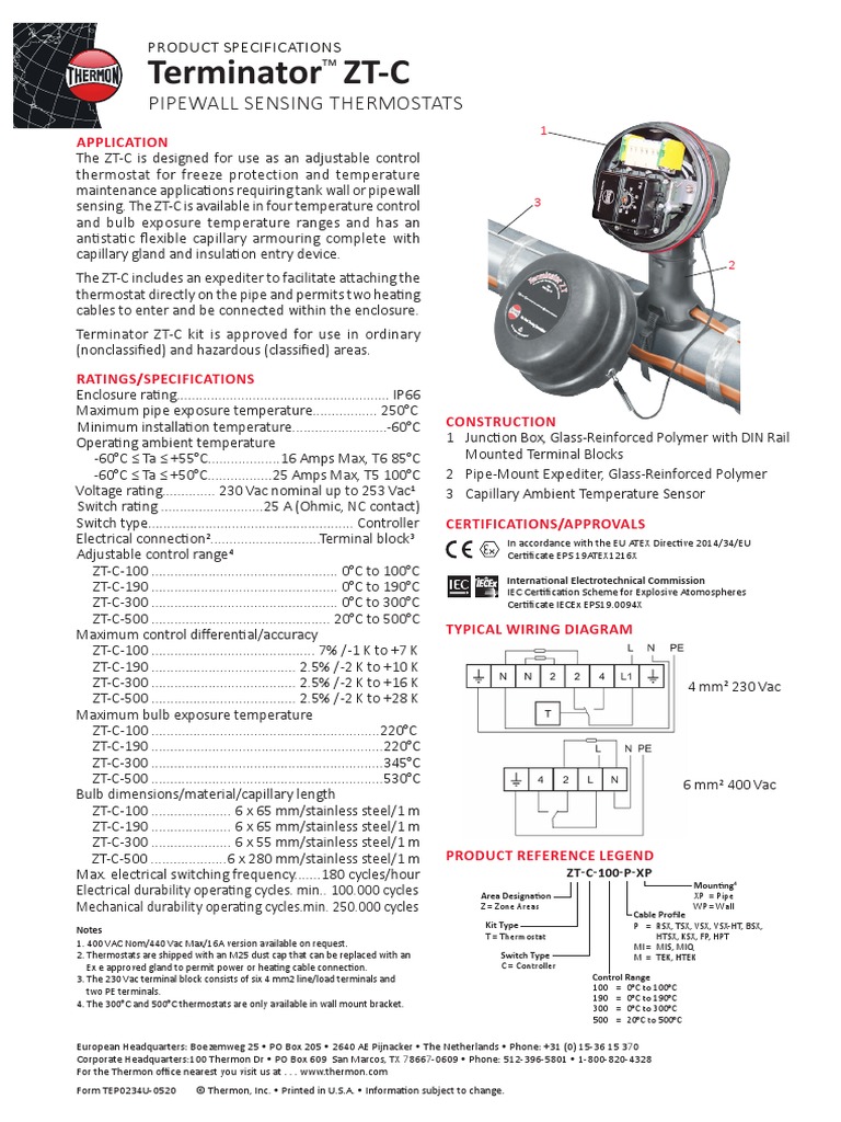 TEP0089U Terminator ZT Spec | PDF | Thermostat | Electromagnetism