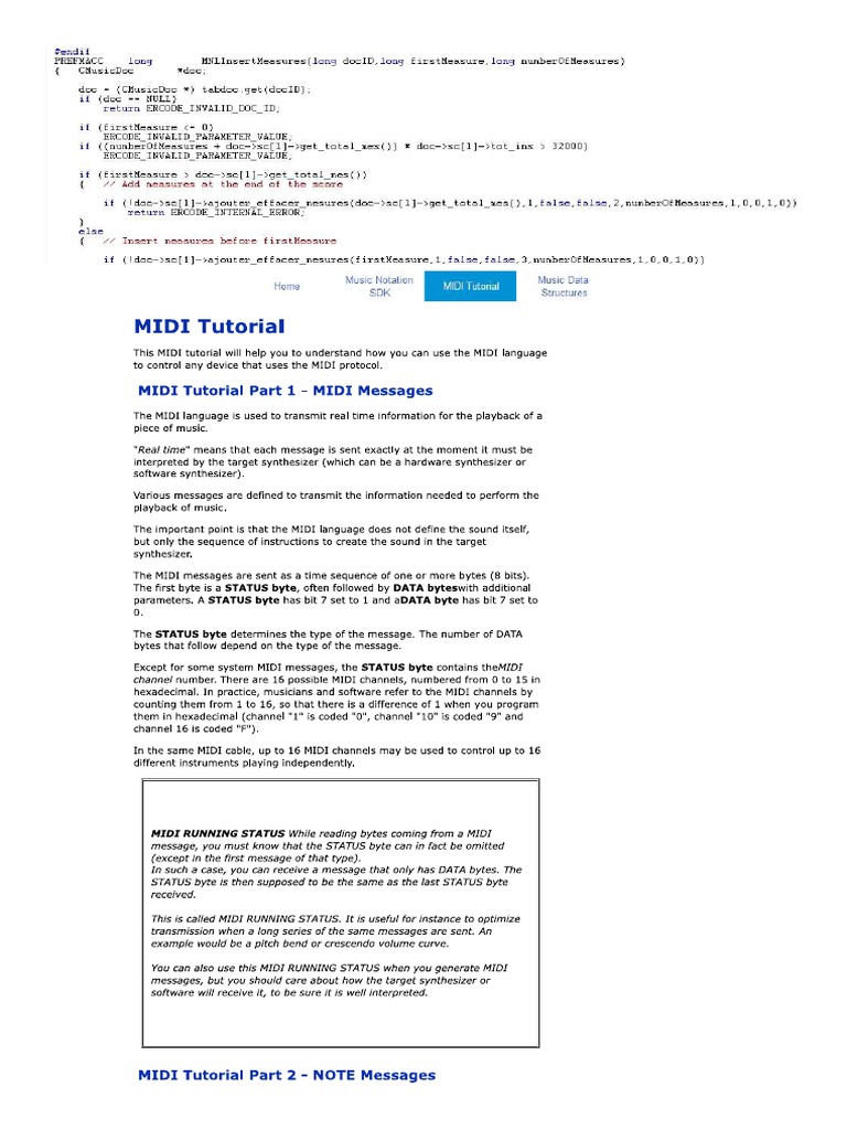 Midi Tutorials | PDF