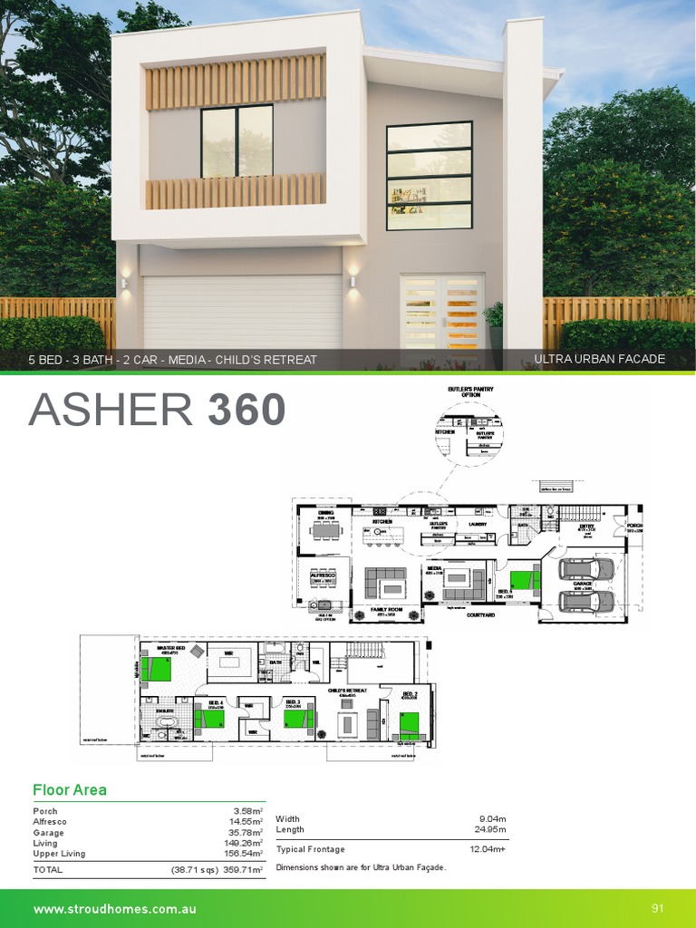 Stroud Homes Design Asher 360 Two Storey Brochure 13 10 21 | PDF