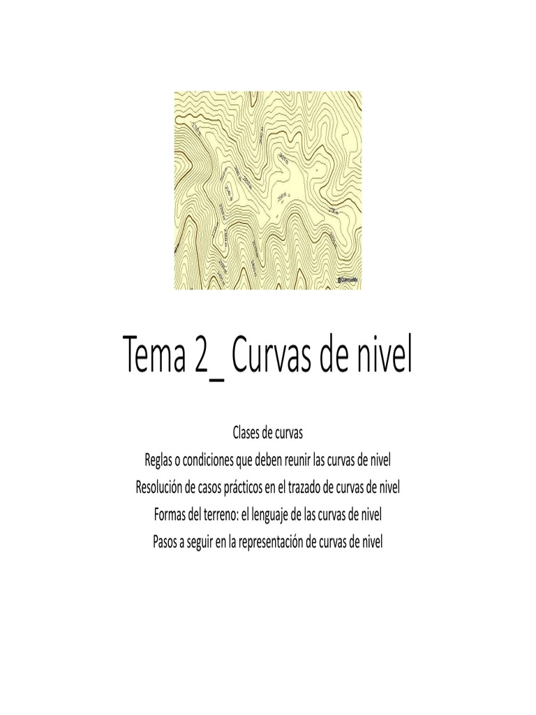 Clases y Trazado de Curvas de Nivel | PDF | Pendiente | Curva