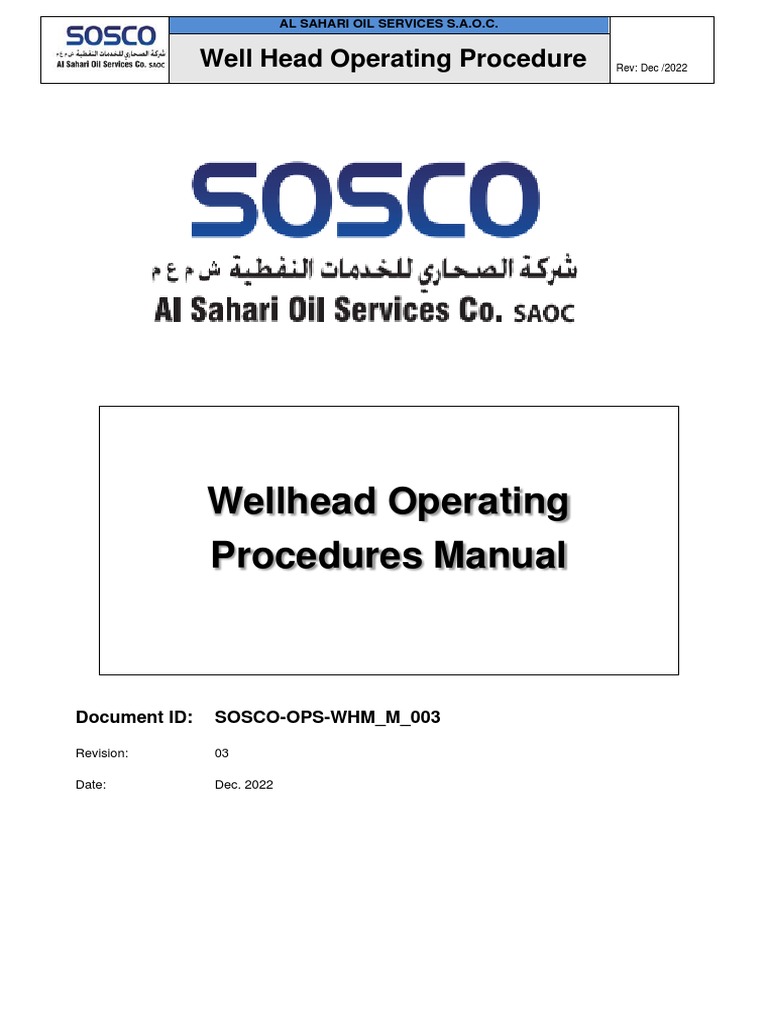 Wellhead Maintenance Procedure SOSCO-Rev 03 | PDF