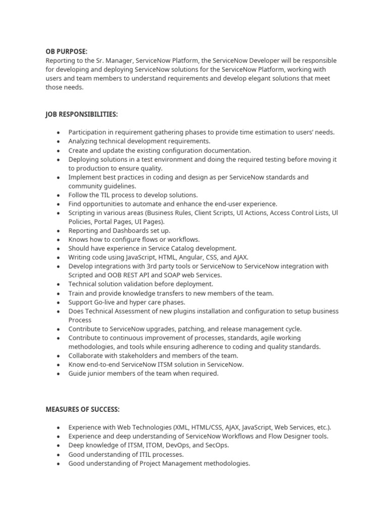 ServiceNow Developer | PDF