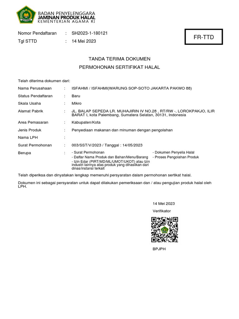 SJPH Sop Soto Jakarta Pakwo | PDF