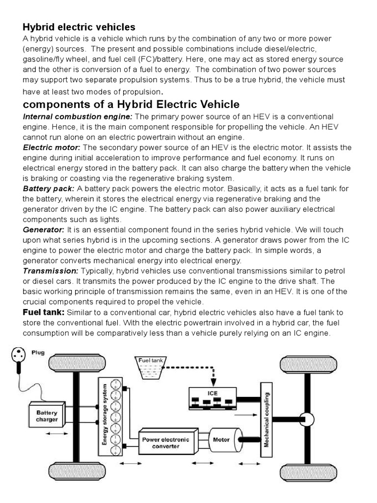 HYBRID ELETRIC VEHICLE NOTES 1 | PDF | Electric Vehicle | Hybrid ...