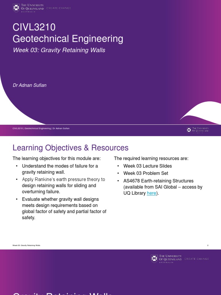 W03 Lecture | PDF | Geotechnical Engineering | Deep Foundation