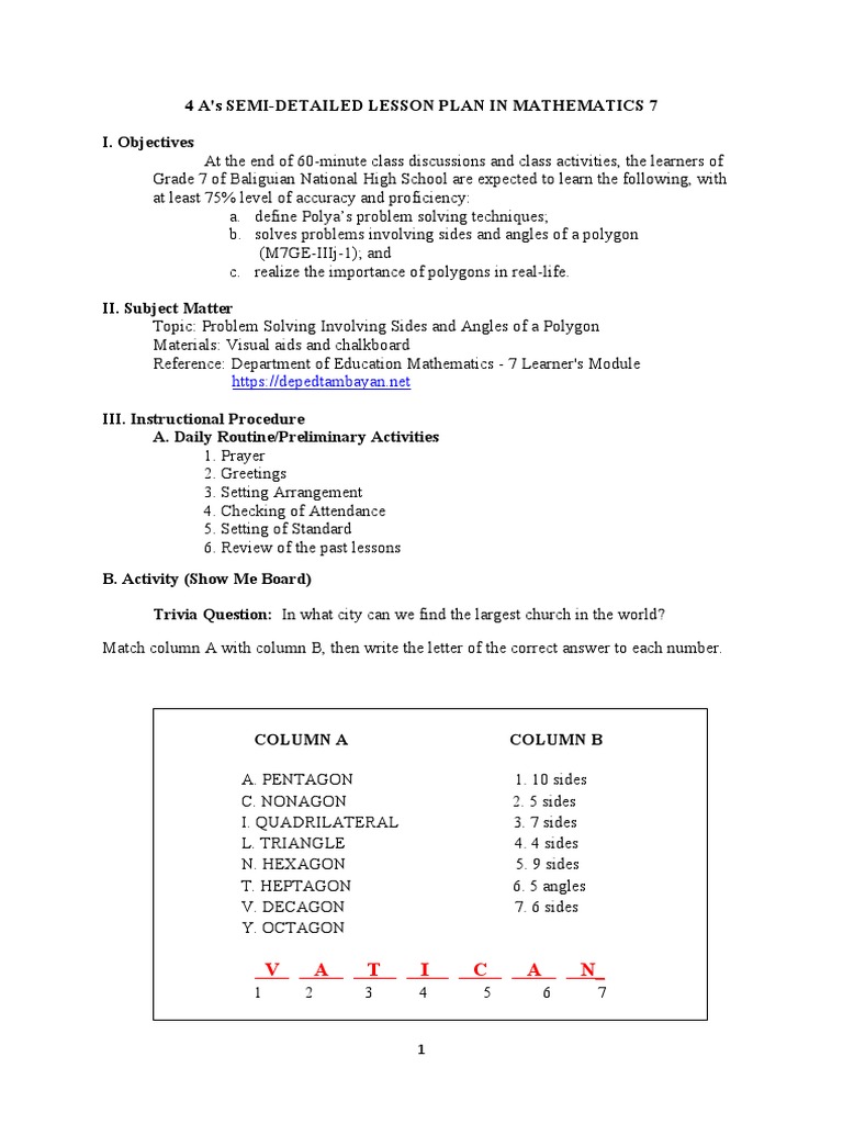 LP 17 Solves Problem Involving Sides and Angles of A Polygon | PDF | Polygon | Angle