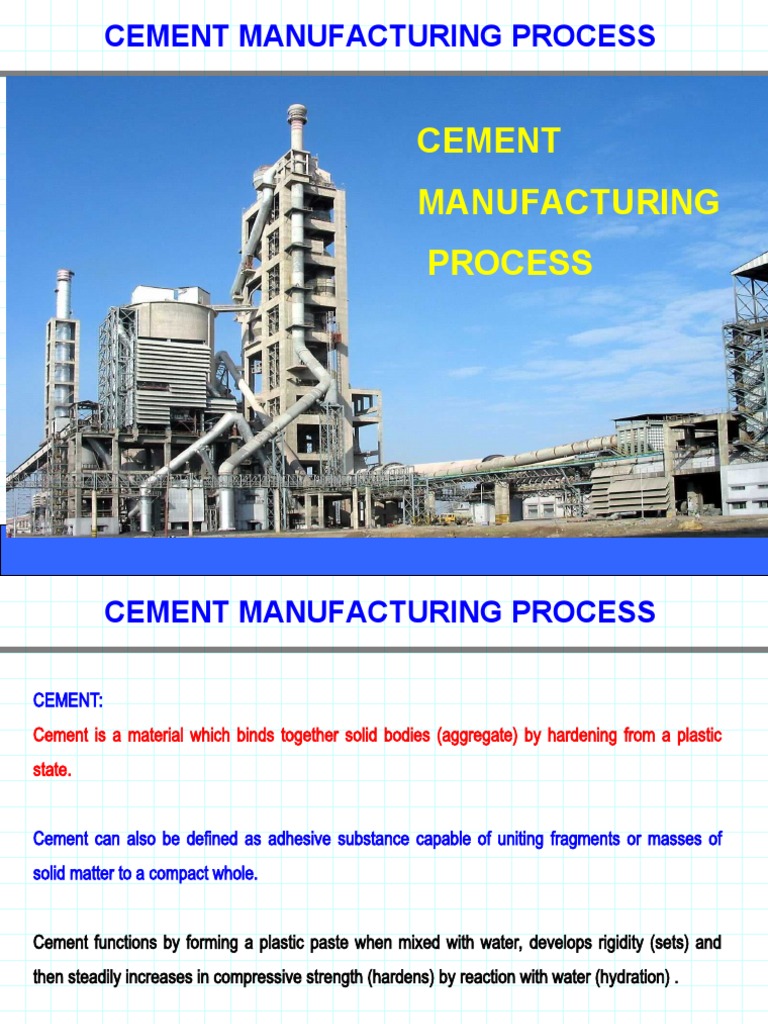 Cement Manufacturing Process | PDF | Cement | Aluminium Oxide