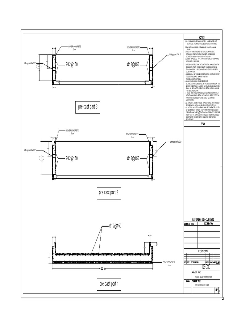 Train - C - DG10-PIT Reinforcement Details & Sections | PDF