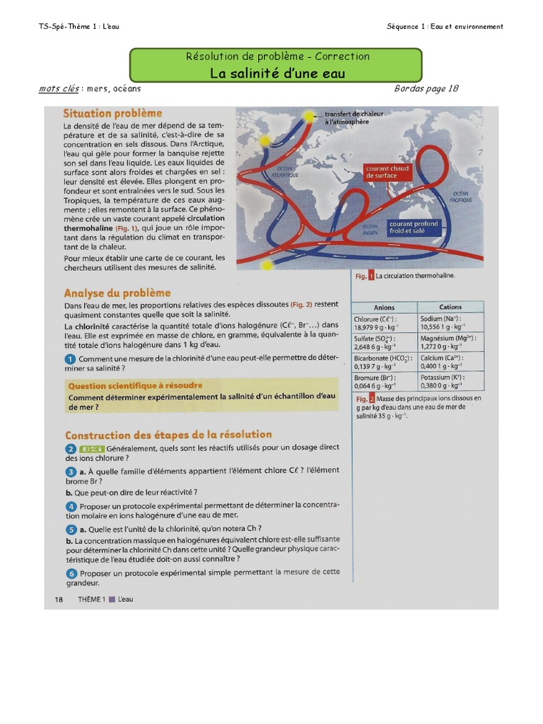 Salinite Eau - de - Mer - Correction | PDF | Eau de mer | Salinité