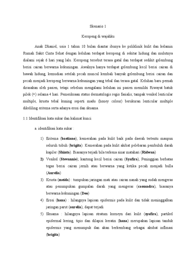 Kel. 3 - Skenario 1 PBL INTEGUMEN | PDF