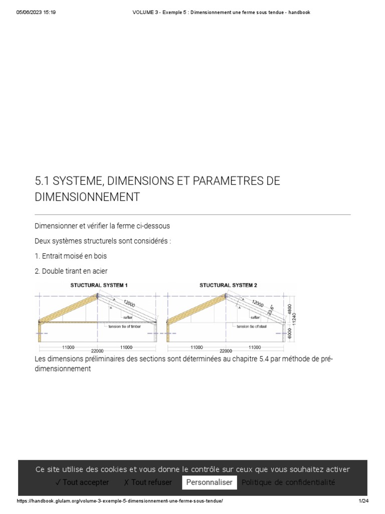 Dimensionnement Ferme Sous Tendue | PDF | Résistance des matériaux ...