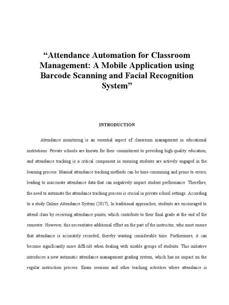 Attendance Automation For Classroom Management | PDF | Barcode | Automation