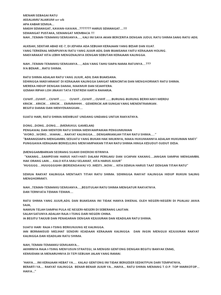 Cerita Ratu Shima 2023 | PDF